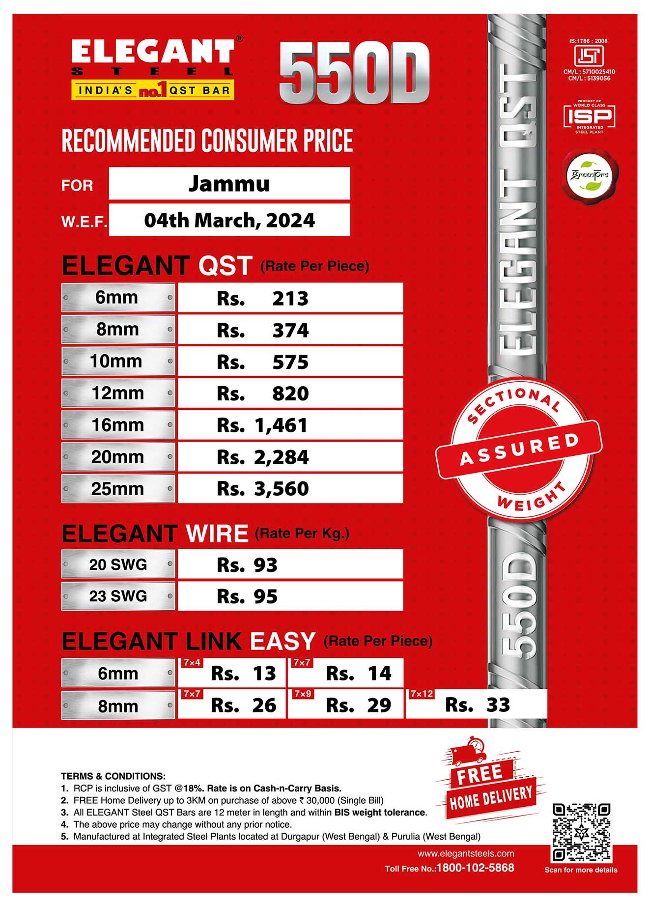 Elegant Steel - Elegant TMT Bar Price List!! UPDATED